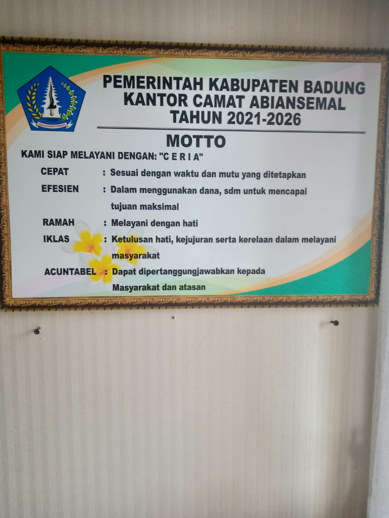 MOTTO PELAYANAN | Abiansemal Badung
